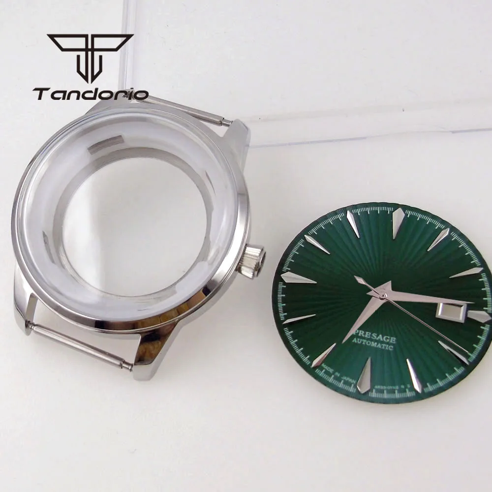 40mm Silver Watch Case See-through Transparent Back Push/Pull Crown ...