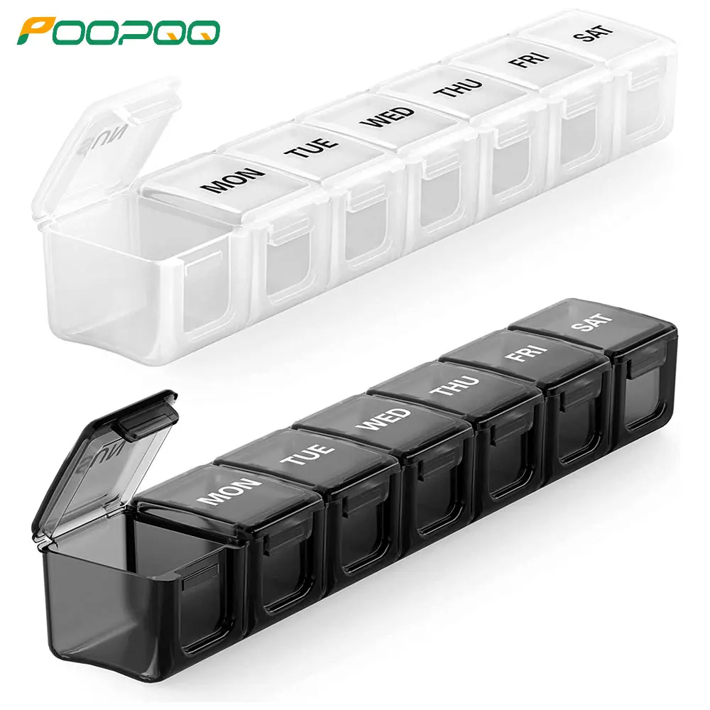 Pill Organizer Weekly Pill Box XL, Big Pill Case 7 Days, Oversize Daily ...