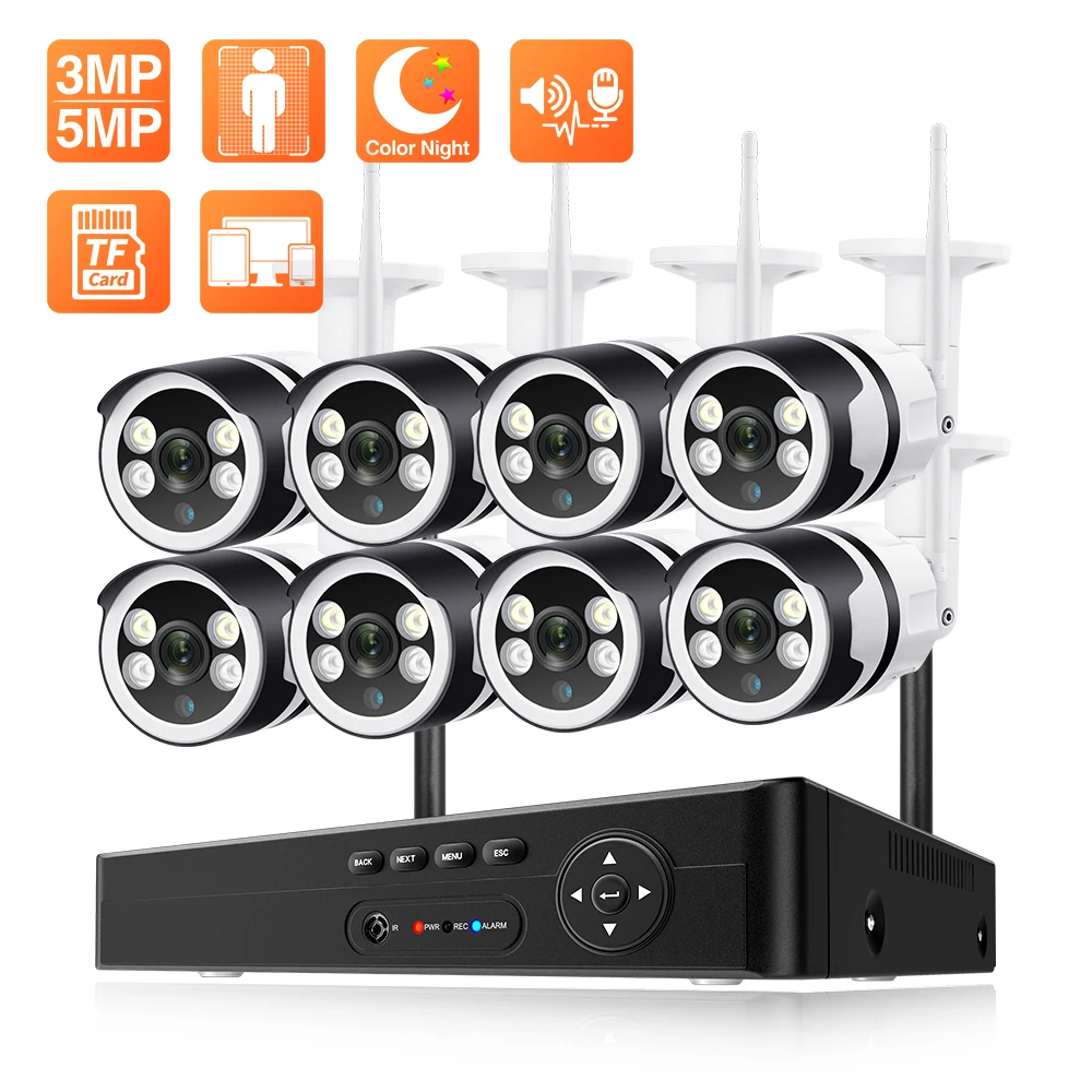 Techage-8CH-5MP-3MP-WiFi-Camera-System-Two-way-Audio-Humanoid-Auto ...
