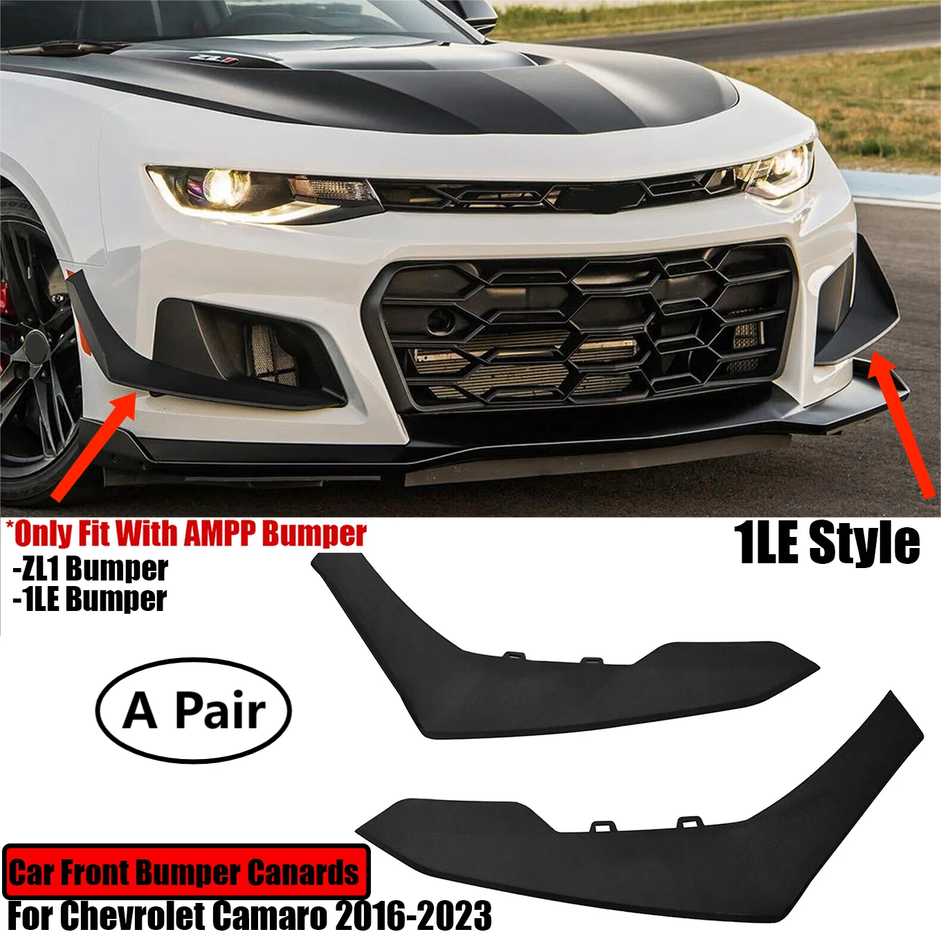 For-Chevrolet-Camaro-2016-2023-Car-Front-Bumper-Corner-Side-Splitter ...