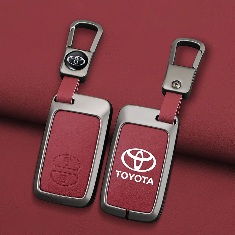 Car-Zinc-Alloy-Leather-Key-Case-Holder-Keyless-Remote-Shell-Keychain ...