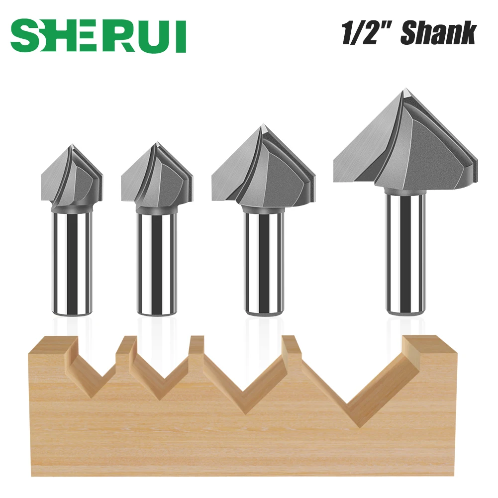 1pc-12mm-1-2in-Shank-90-Degrees-V-type-Slotting-Cutter-Woodworking ...