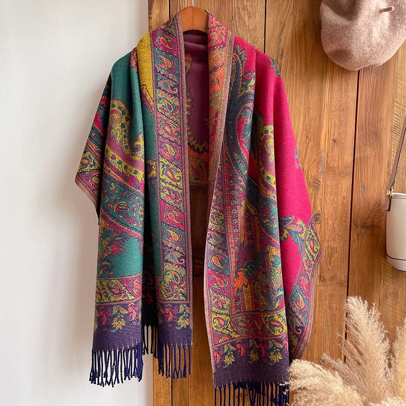Winter Thick Warm Scarf Women Cashmere Paisley Shawl and Wraps Pashmina ...