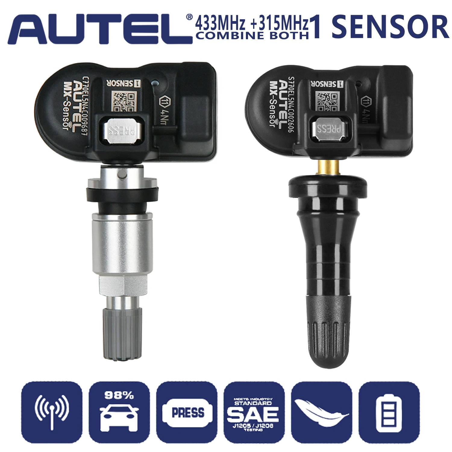 Autel-Tire-Sensor-2in1-TPMS-Programmable-Sensors-Dual-Frequency-315-433MHz-Tire-Pressure-Monitor ...