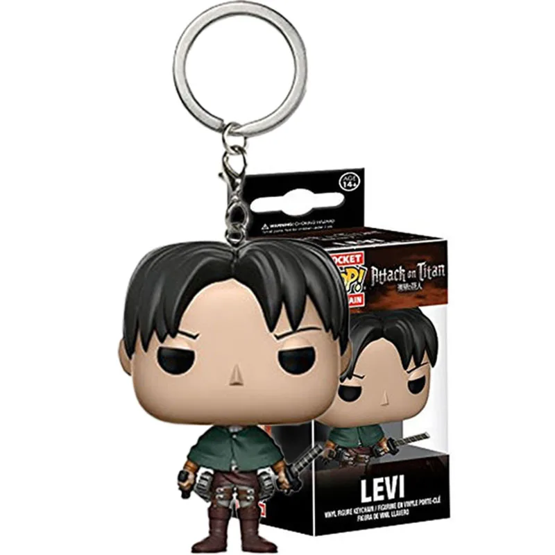Funko Anime Attack On Titan Levi Action Figure Keychain Pocket Toys ...
