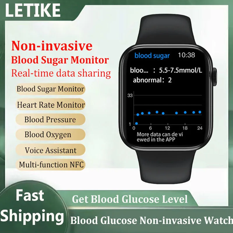 2022 Smartwatch Non invasive Blood Sugar Test Smart Watch Blood Glucose