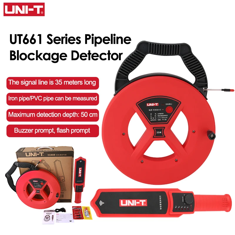 UNI-T UT661A UT661B Blockage Detector PVC Iron Pipe Finder Wall Scanner ...