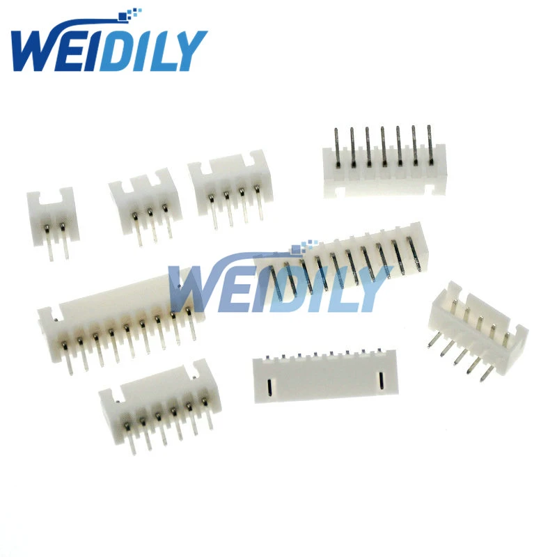 50pcs Xh2.54 2p 3p 4p 5p 6p 7p 8p 9p 10pin Right Angle 2.54mm Pitch Terminal Housing Header ...