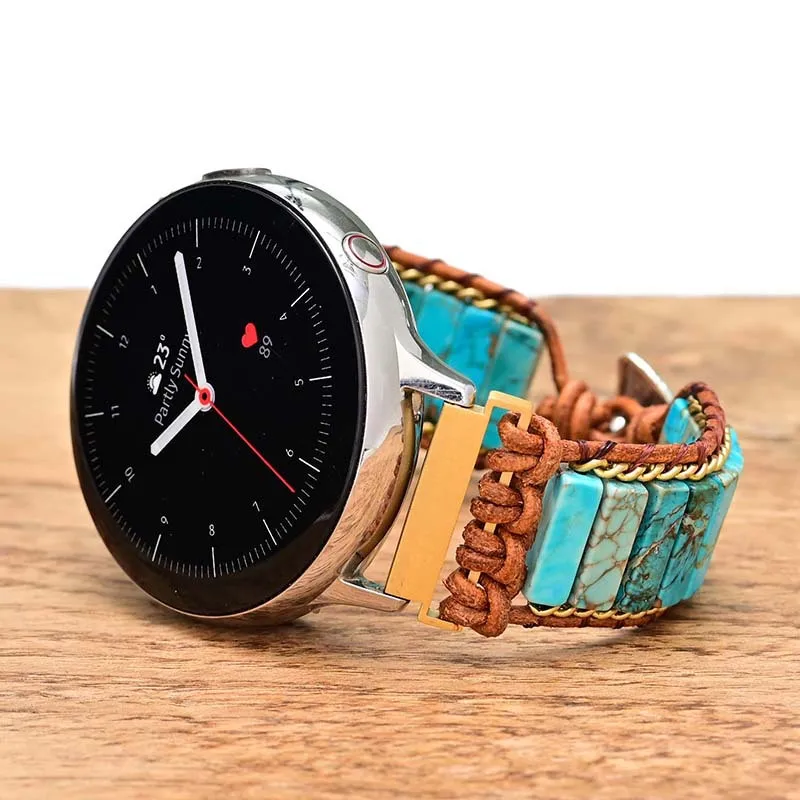 20/22mm Handmade Natural Turquoise Stone Strap For Samsung Galaxy Watch ...