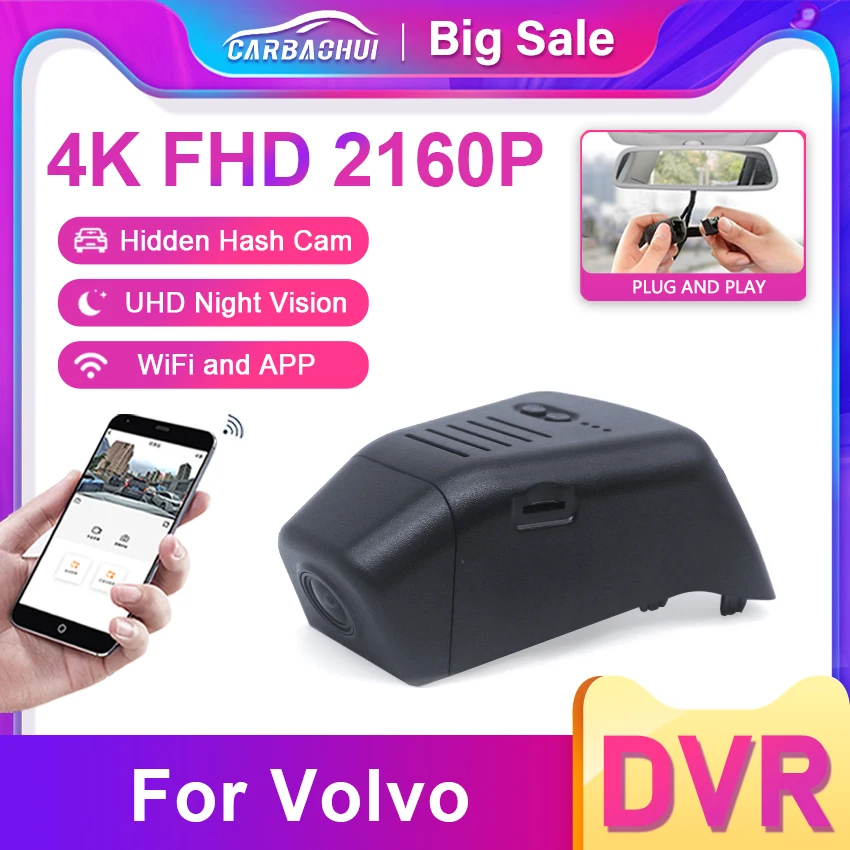 4K Dash Cam Camera 2K Wifi Car DVR Video Recorder For VOLVO XC40 XC60 ...