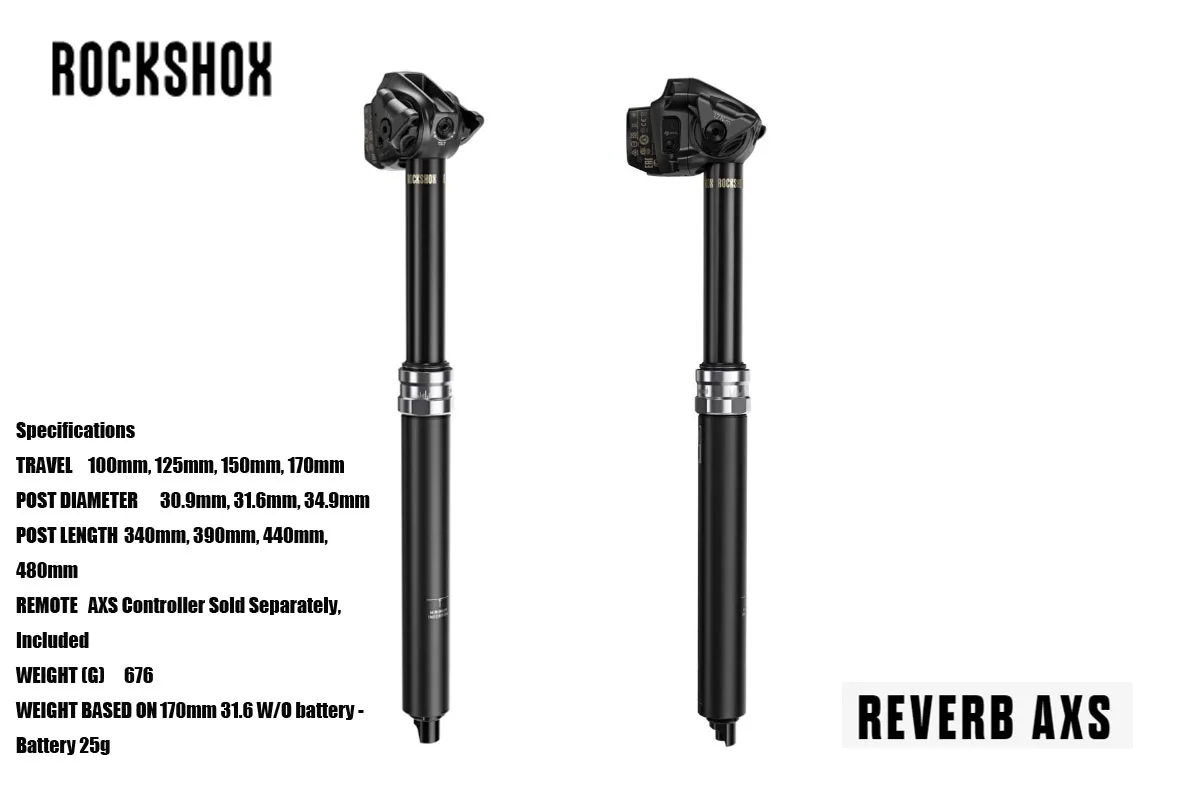 ROCKSHOX REVERB AXS 무선 전자 드로퍼 포스트 및 컨트롤러, 대폭 적은 노력 및 무산만으로 작동