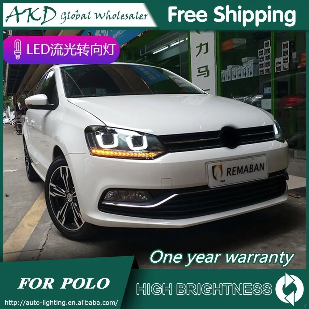 Headlights-For-VW-POLO-GTI-2010-2018-DRL-Day-Running-Light-Head-Lamp ...