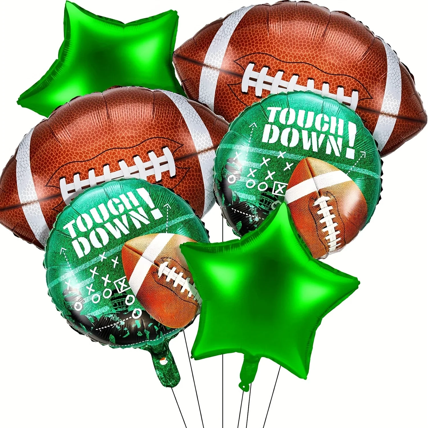 6Pcs Rugby themed Super Bowl Aluminum Film Balloon Set Birthday Party ...