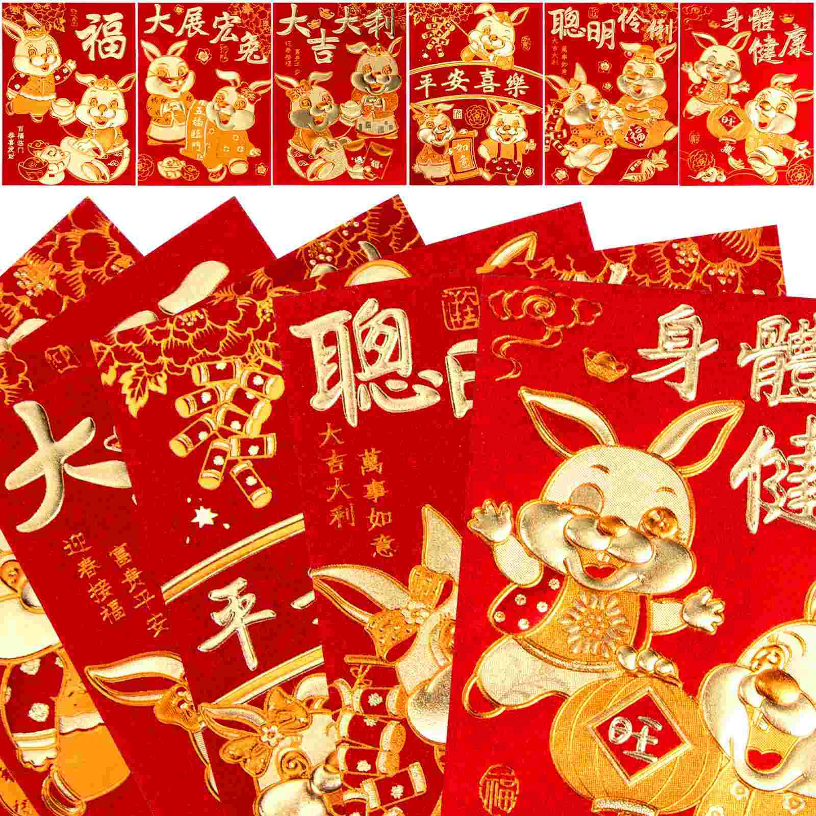 Rode Enveloppen Jaar Envelop Nieuwe Chinese Bunny Pakketten Papier ...