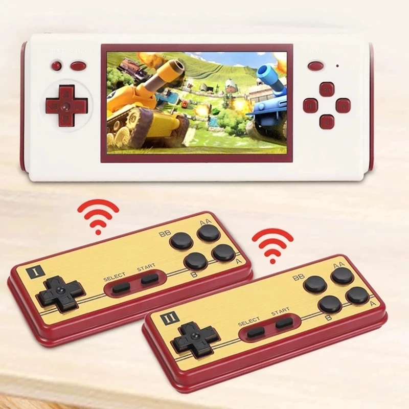 New HD Wireless Two Player Red And White Handheld Game Console,Retro ...