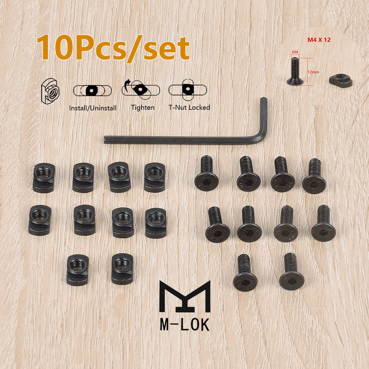 Airsoft Rifle M lok Rail Screws For MLOK Handguard Rail Section 10Pcs ...