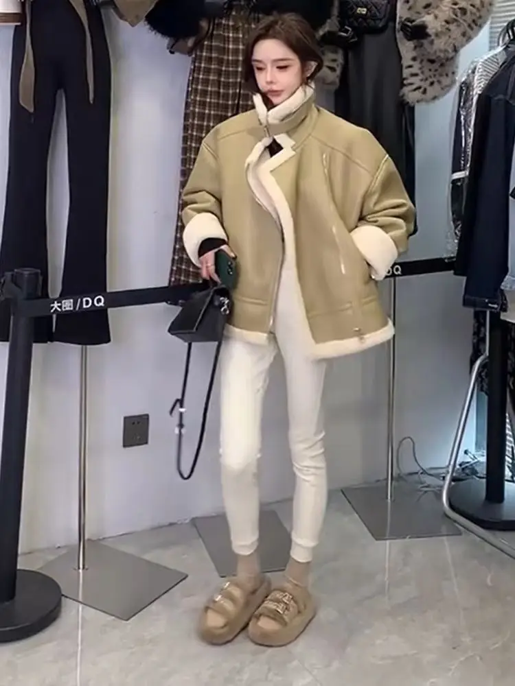 2024-New-Plush-Jacket-Women-Winter-Short-Korean-Version-of-Loose-Lamb ...