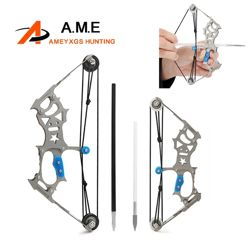 Archery-Mini-Compound-Bow-and-Arrows-Set-316-Manganese-Steel-Powerful ...