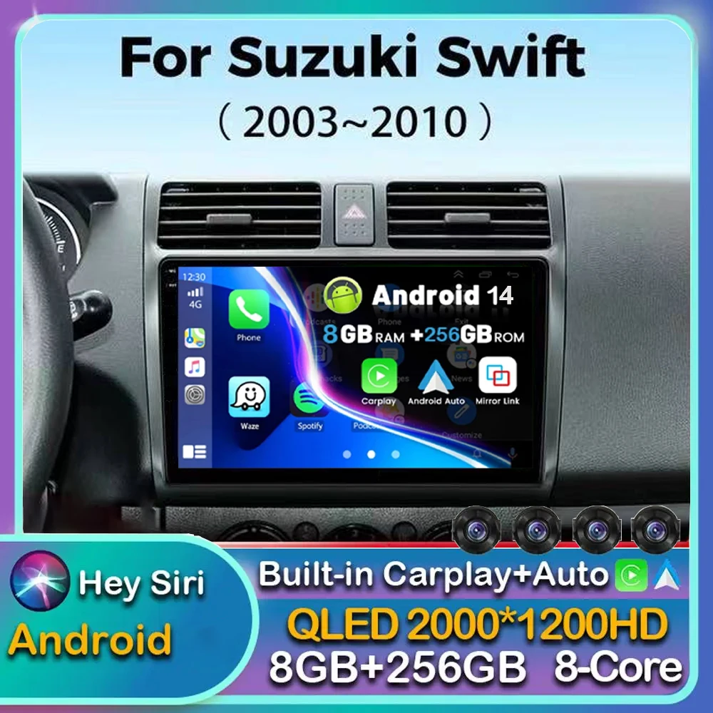 Android-14-Carplay-Auto-WIFI-4G-DSP-Car-Radio-For-Suzuki-Swift-2003 ...