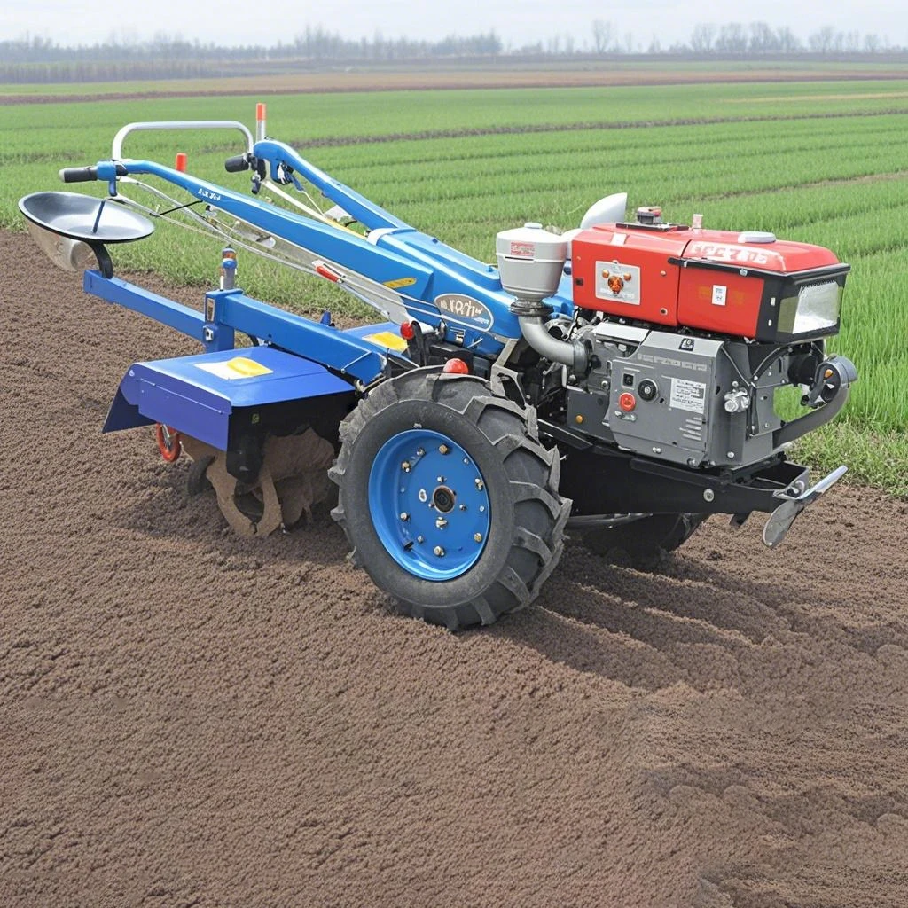 For 8HP 15HP 22HP Mini diesel Walking Hand Tractor Tiller Agricultural ...