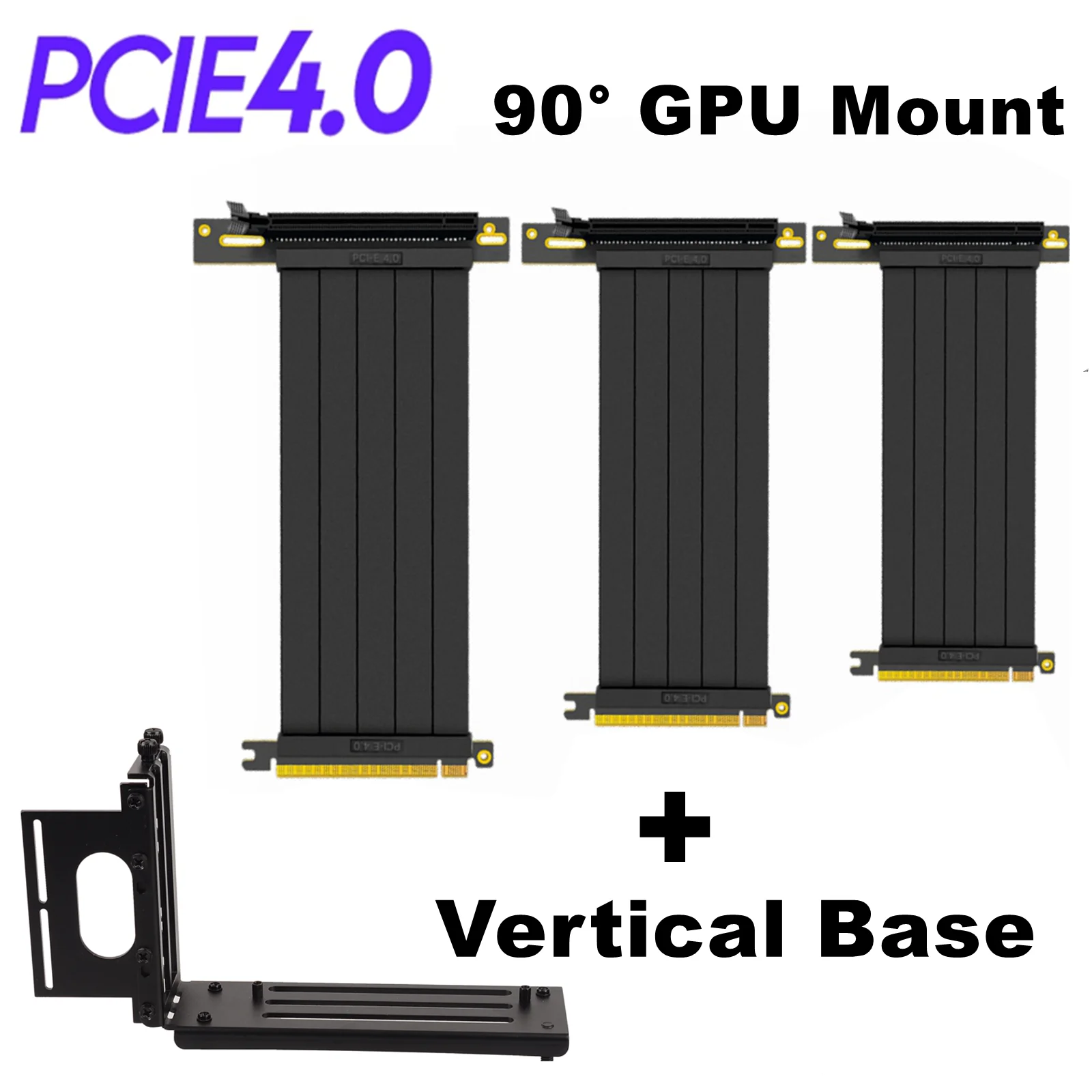 2022 New Riser Black PCIe 4.0 Riser Cable 90 Degree GPU Mount 4.0 X16 ...