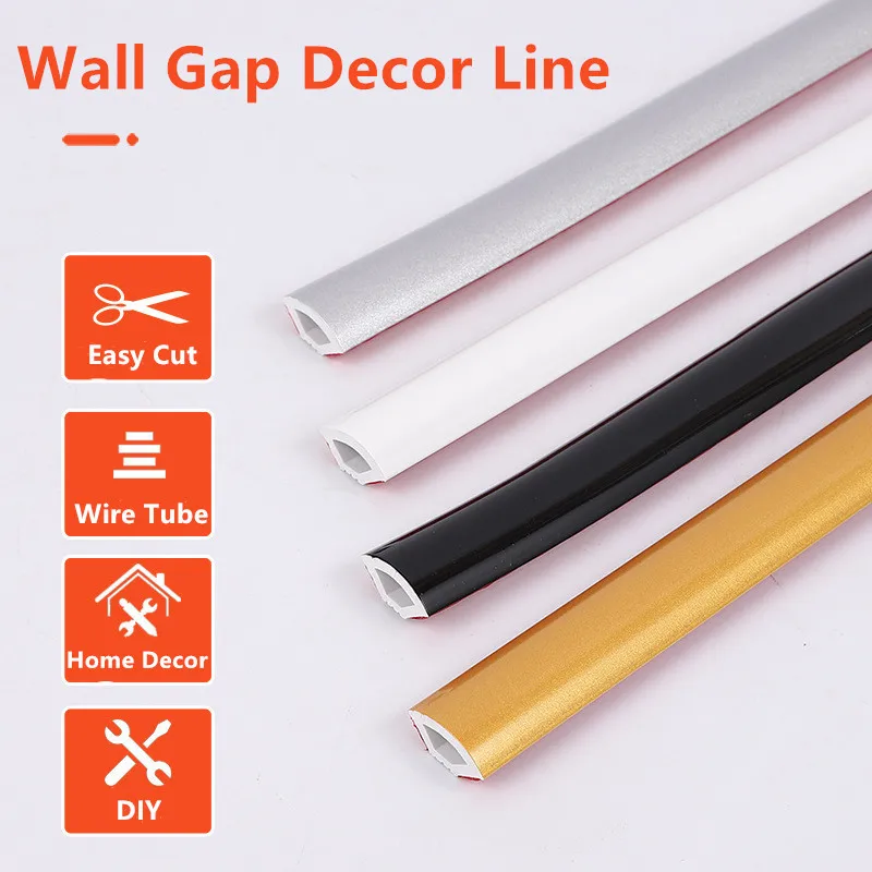 PVC Self Adhesive Wall Concave Decor Line Wall Interior Gap Decor Strip ...