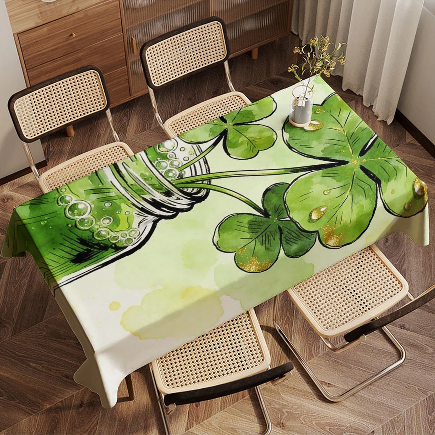 2D Green Clovers Tablecloth Restaurant Kitchen Tablecloth Living Room ...