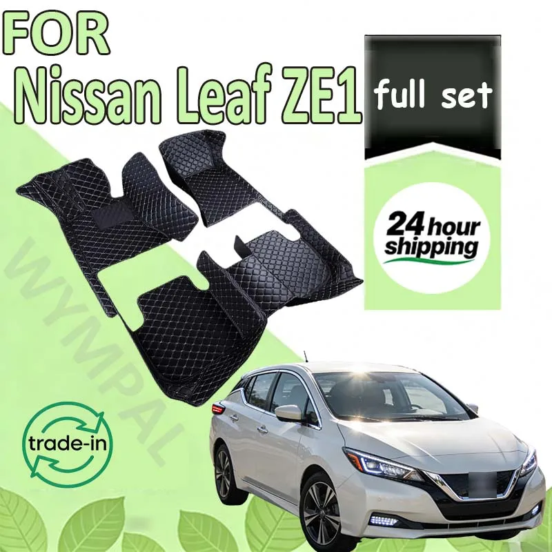 LUXURY Car Floor Mats For Nissan Leaf ZE1 2018~2022 Luxury Leather Mat ...