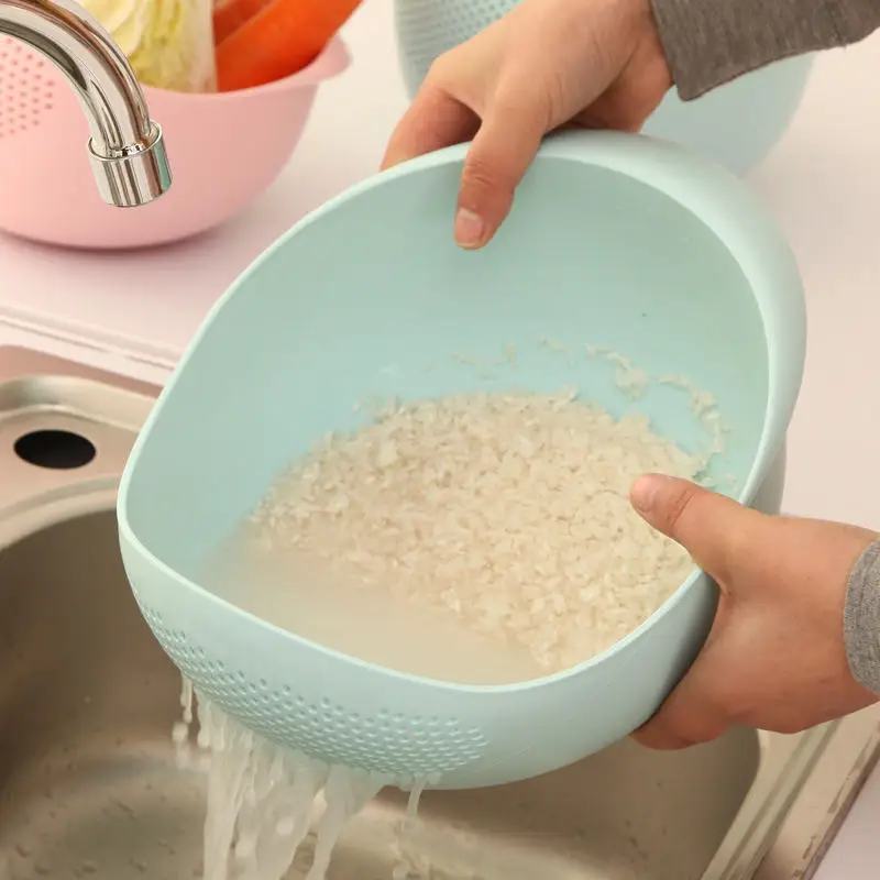 Rice Sieve Plastic Colander Sieve Rice Washing Filter Strainer Basket ...