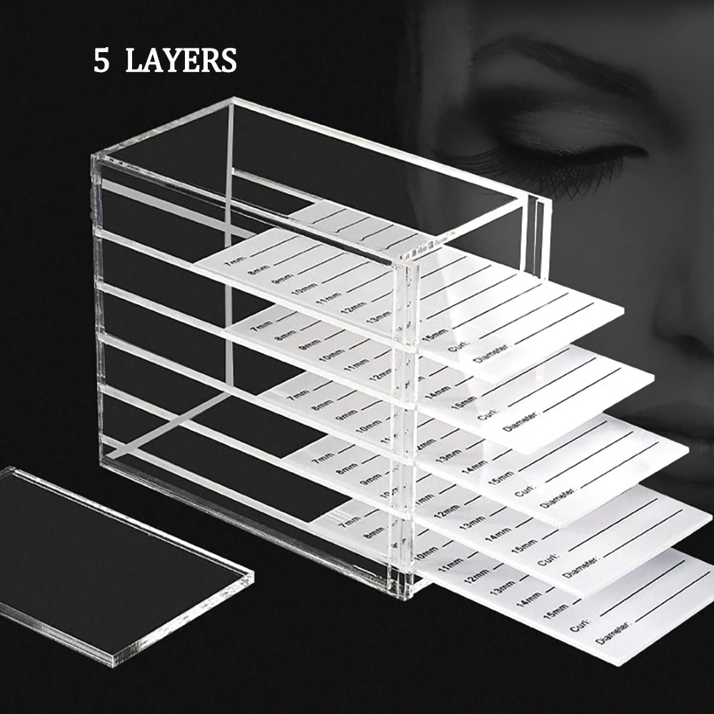 False Eyelash Extensions Storage Box 5 Layers Acrylic Pallet Lash ...