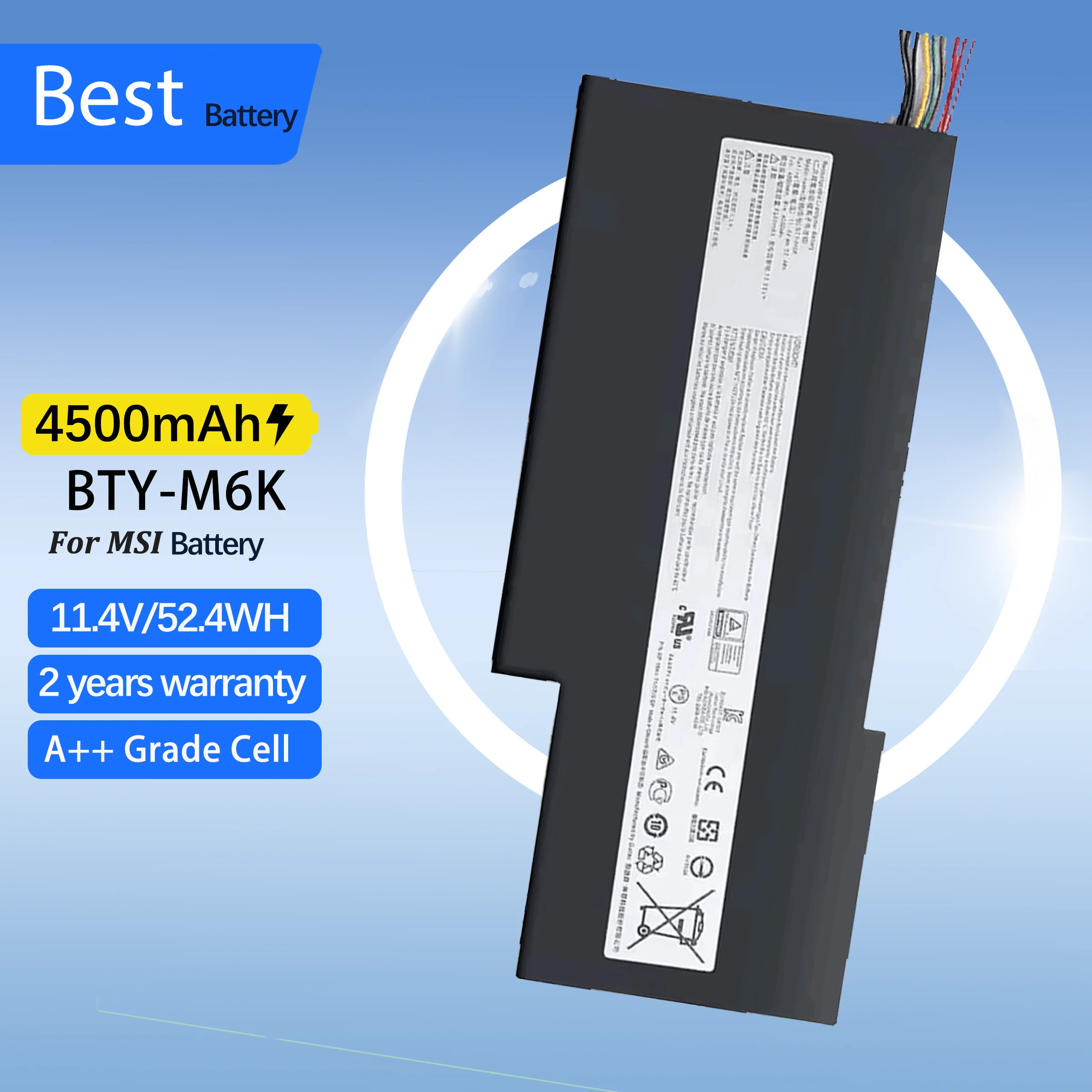 BTY-M6K Laptop Battery for MSI MS-17B4 MS-16K3 GF63 Thin 8RD 8RC GF75 ...