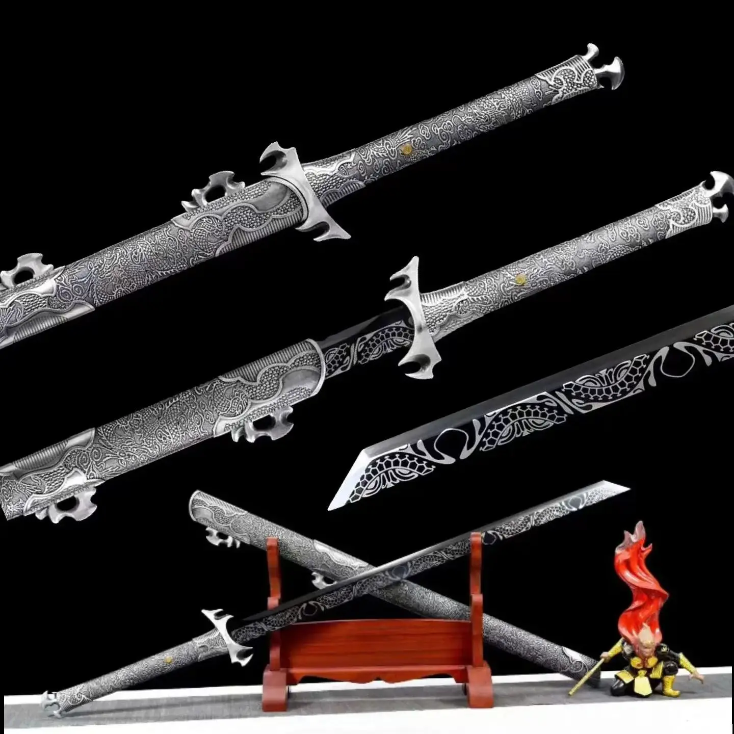 Chinese-Horizontal-Battle-Sword-Slaying-Dragon-Real-Handmade-Multi ...