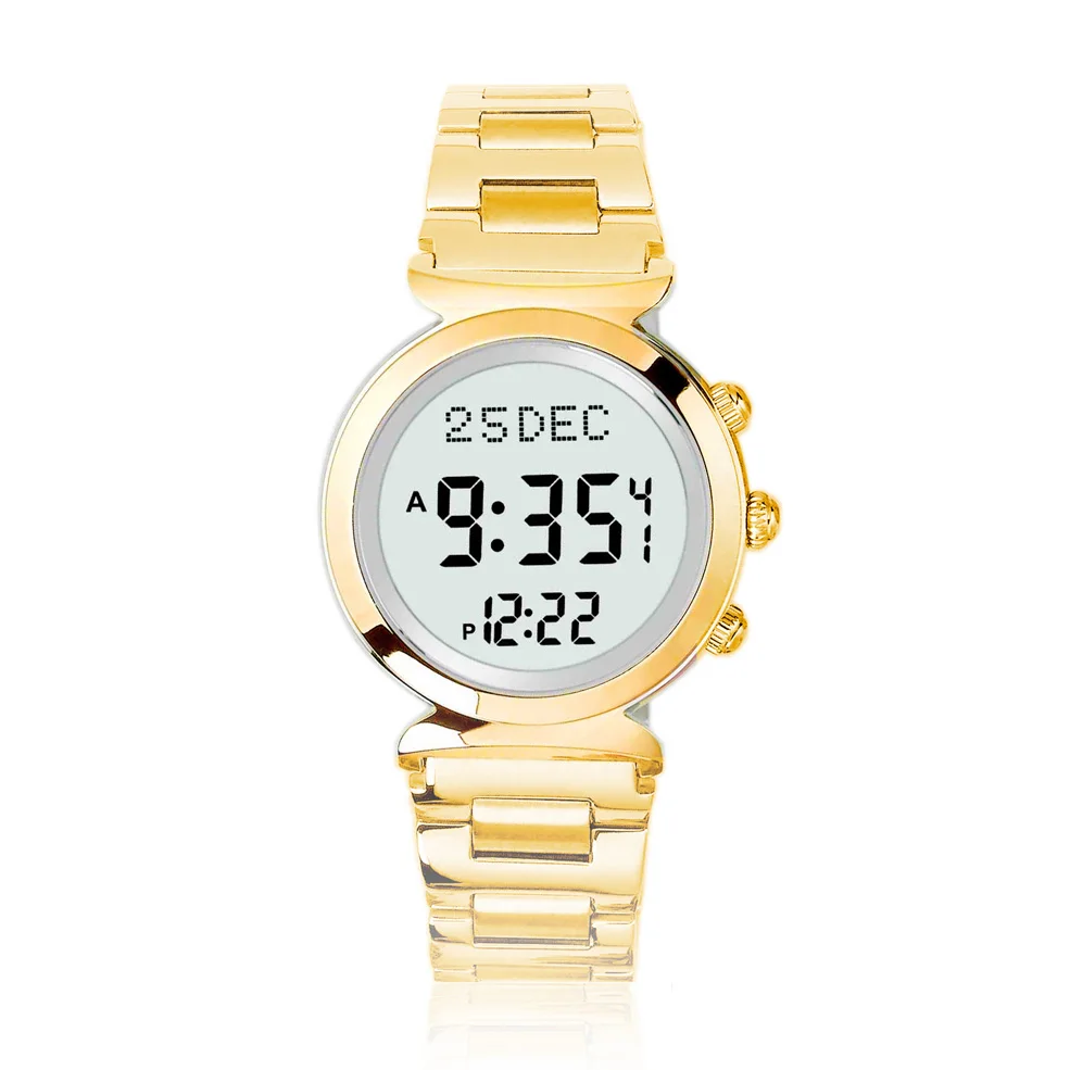 Muslim Lady Watch Al Harameen Fajr Time Wrist Clock with Qiblah Compass ...