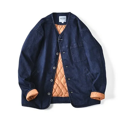 Amekaji-American-vintage-Denim-Cotton-padded-jacket-Men-s-Foreign-Trade ...