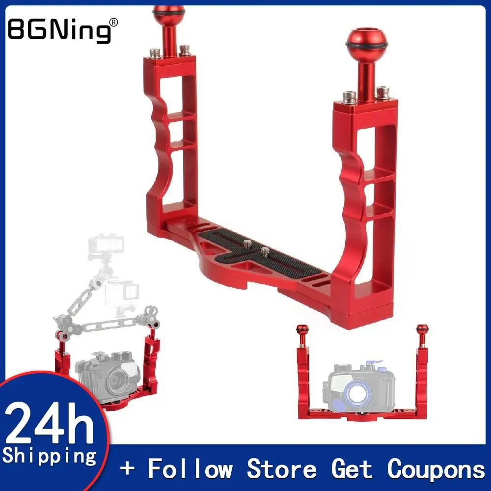 Diving-Dual-Handle-Tray-Hand-Grip-Stabilizer-Bracket-Rig-Underwater ...