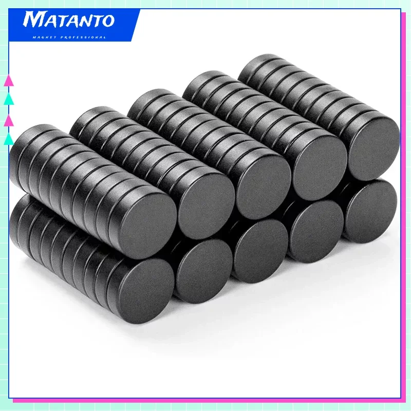 100PCS Strong Magnet 10x3mm Round Black Fridge Ferrite Permanent ...