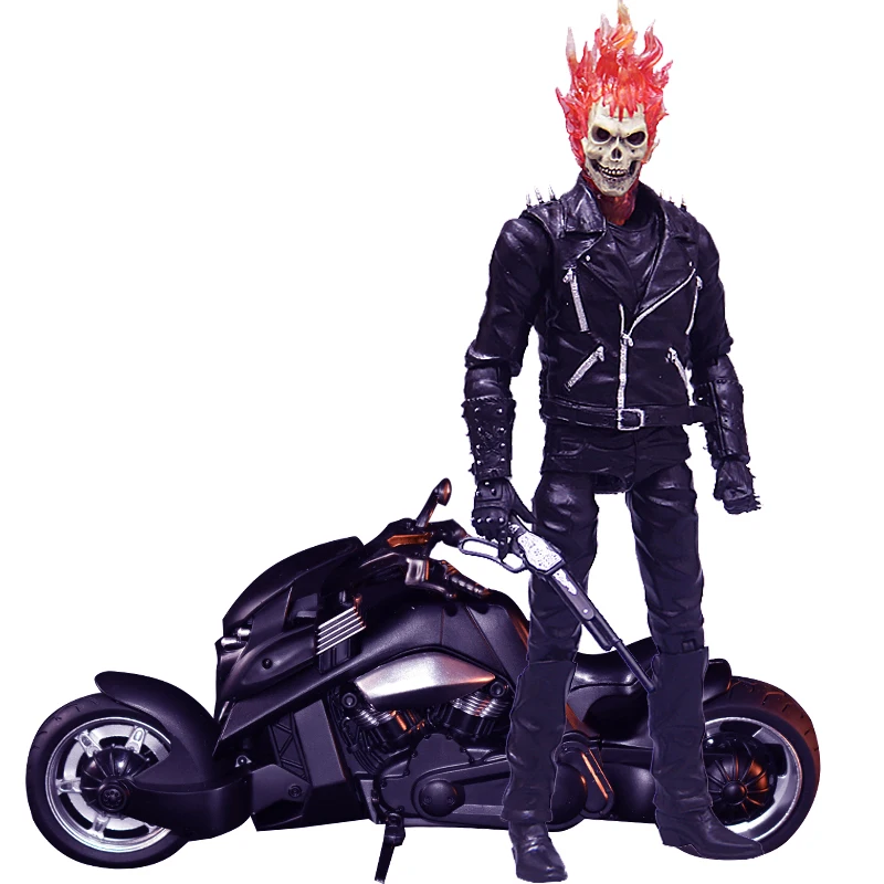 23Cm-Pvc-Ghost-Rider-Nicolas-Cage-Motorcycle-Double-Headed-Carving ...