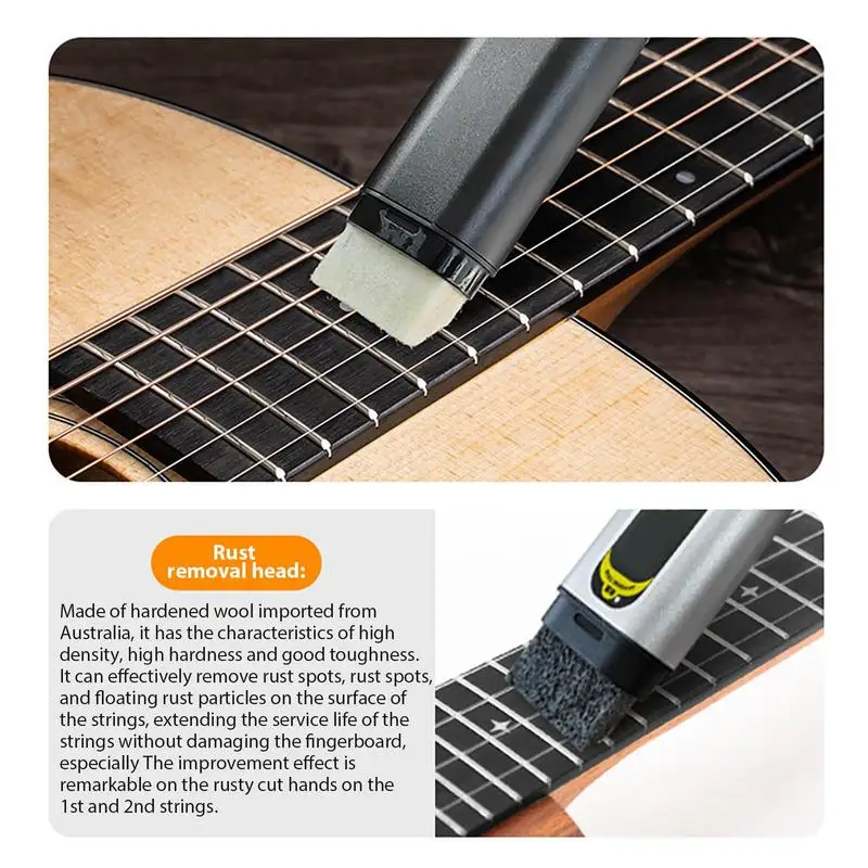 Guitar-Polish-And-Cleaner-Kit-Double-Head-Guitar-String-Rust-Removal ...
