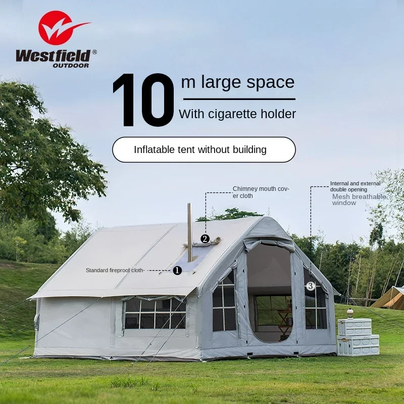 Outdoor-Inflatable-Tent-Large-Space-Integrated-Rainproof-Camping-Free ...