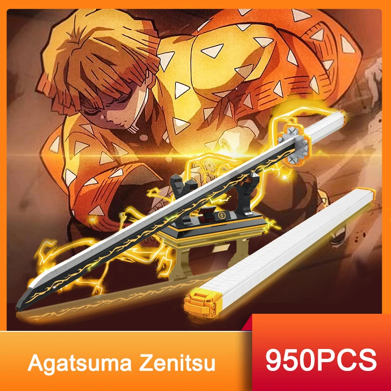 956PCS-Demon-Slayer-Agatsuma-Zenitsu-Sword-Building-Blocks-Anime-Ninja ...