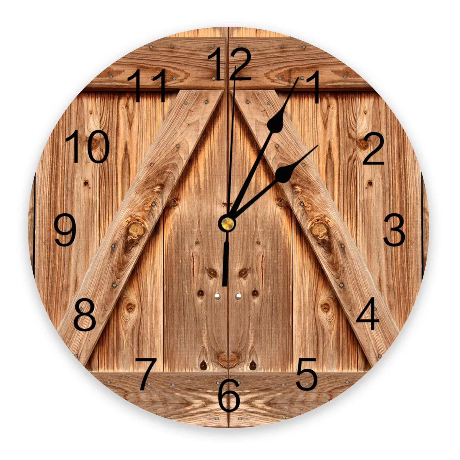 Wooden-Door-Wall-Clock-Silent-Digital-Clocks-for-Home-Bedroom-Kitchen ...