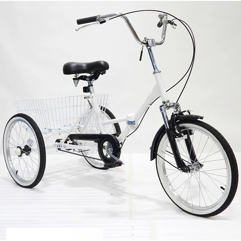 Tricycles-pliables-avec-roue-avant-et-roue-arri-re-panier-de-courses ...