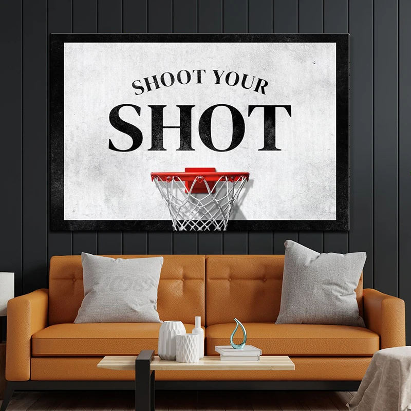 Motivational-Canvas-Art-Shoot-Your-Shot-Basketball-Hoop-Quote ...