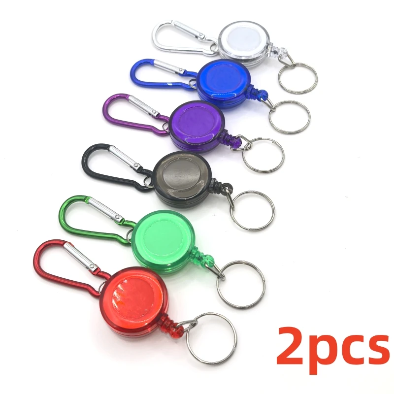 Fashion-New-Retractable-Metal-Card-Badge-Holder-Steel-Recoil-Key-Ring ...