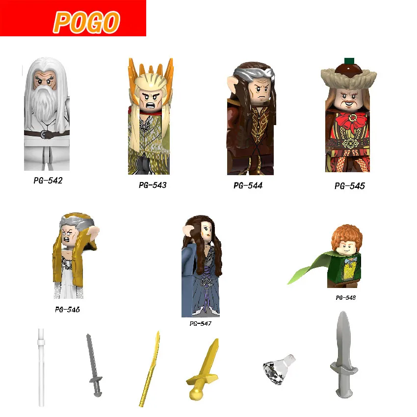 PG544-Elven-lord-Action-Anime-Minifigures-Building-Blocks-The-Rings ...