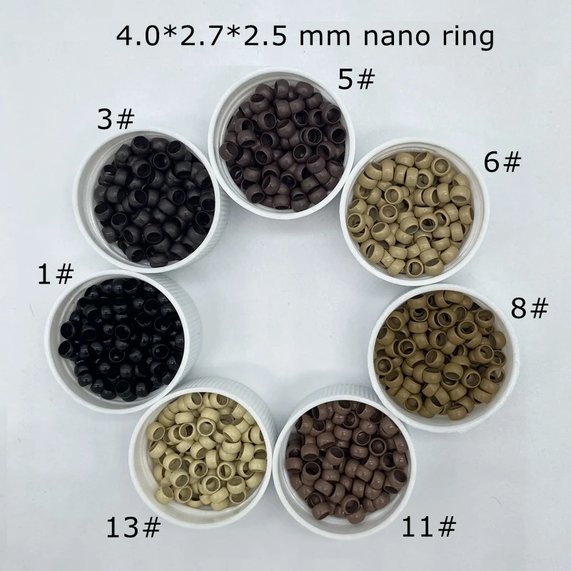 3000 pcs/Lot 4.0*2.7*2.5 mm Black nano micro rings copper micro beads ...