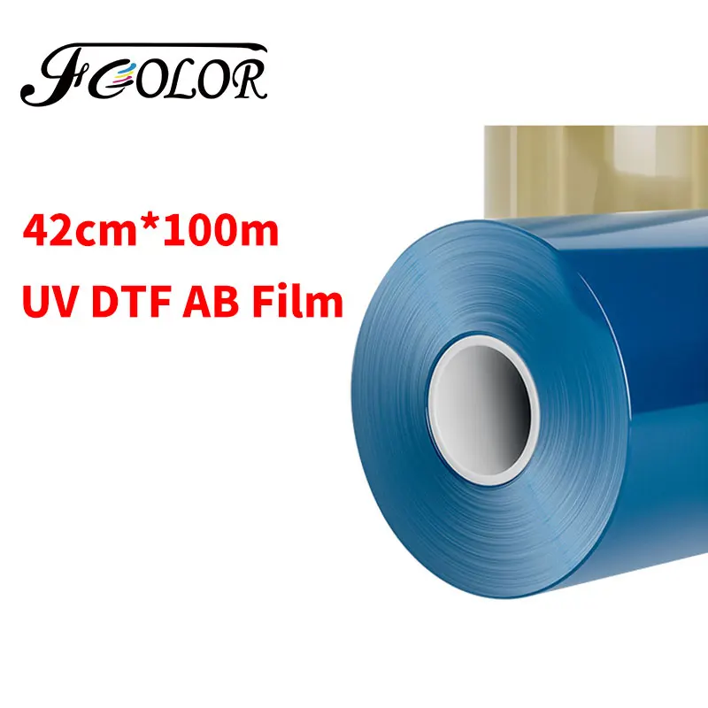 FCOLOR 42cm*100m Clear Roll UV DTF AB Film Crystal Label Sticker for ...