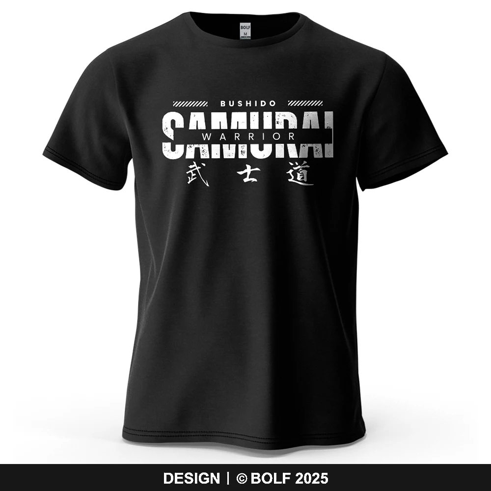 Samurai Spirit Printed Men's T-Shirt 100% Cotton Oversized Martial Arts ...