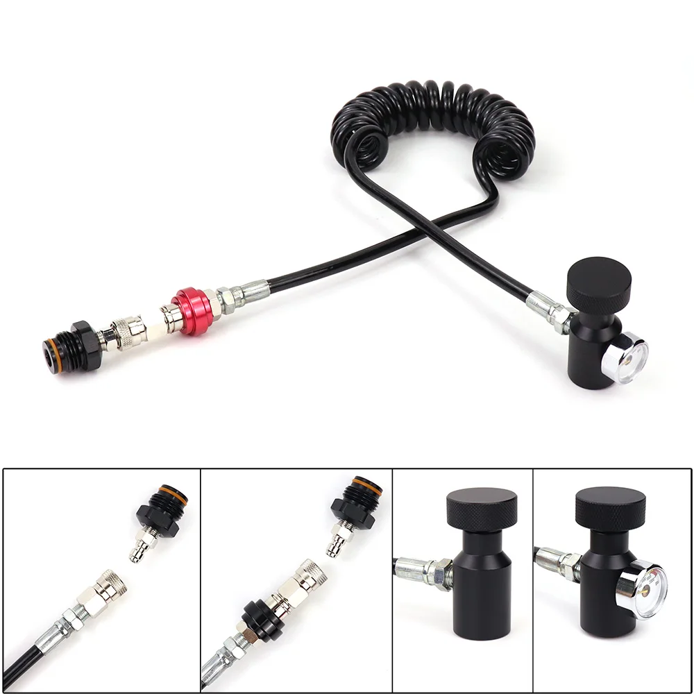 HPA CO2 Coil Remote Hose Line For Paintball With Slide Check ,Quick ...