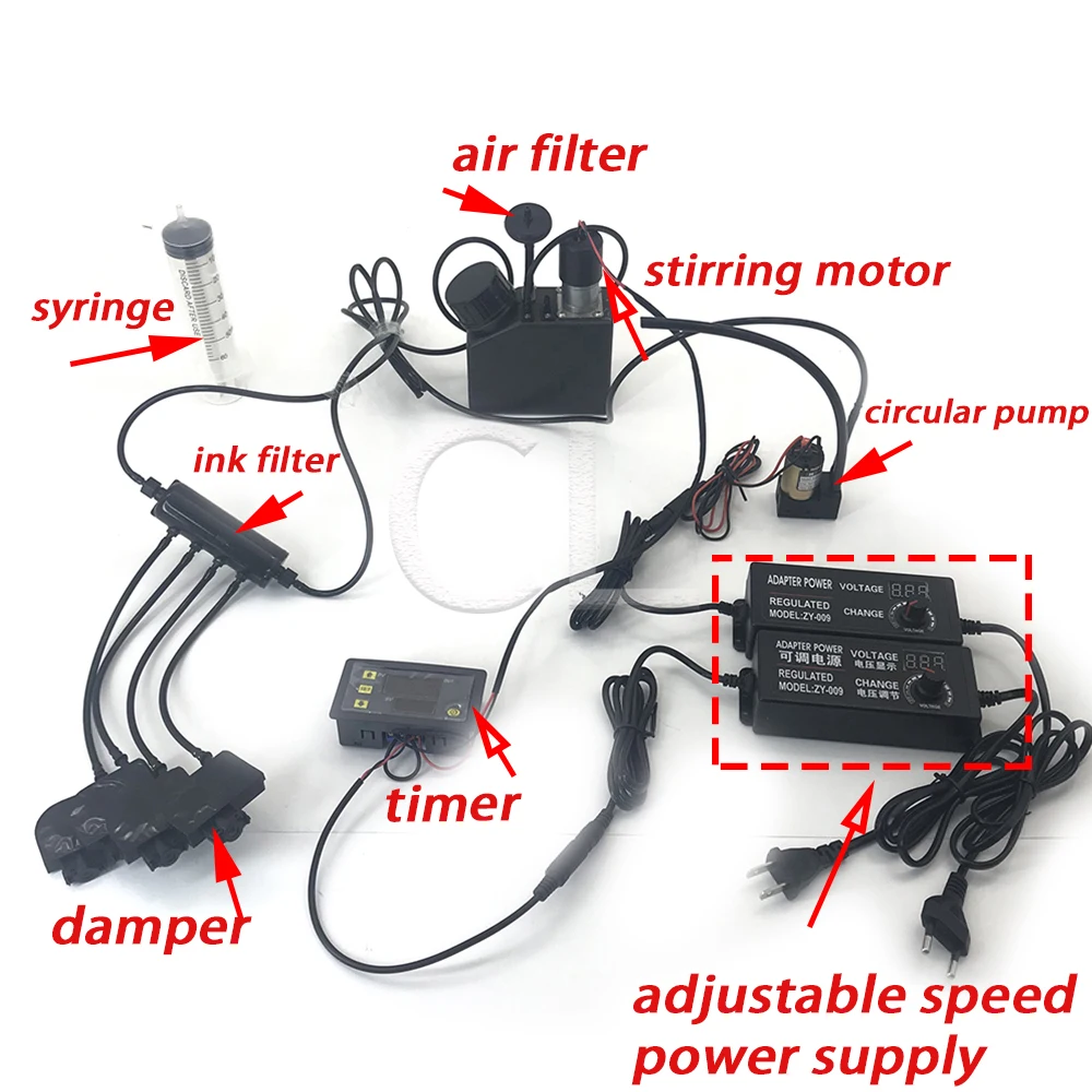 250ml-UV-White-Ink-Circulation-System-DTF-Printer-l1800-l805-1390-CISS ...